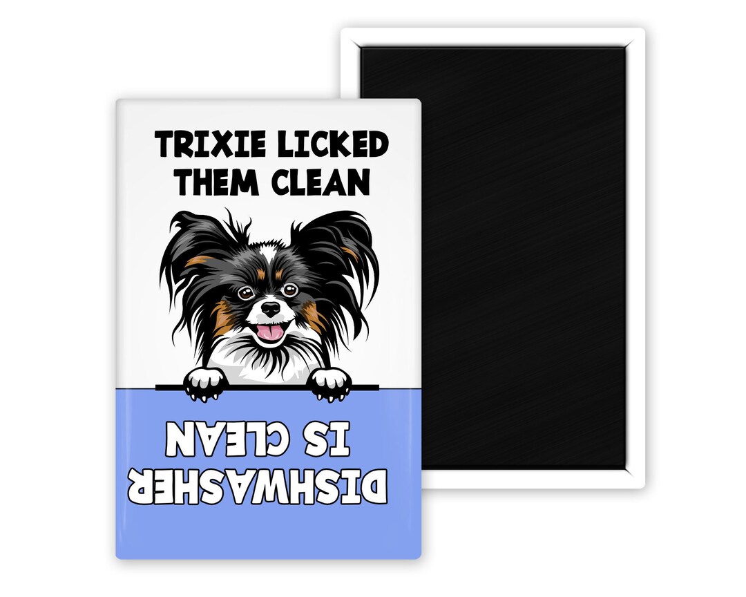 Peeking Papillon Pick Your Dog and Personalized Dog Licked Them Clean ...