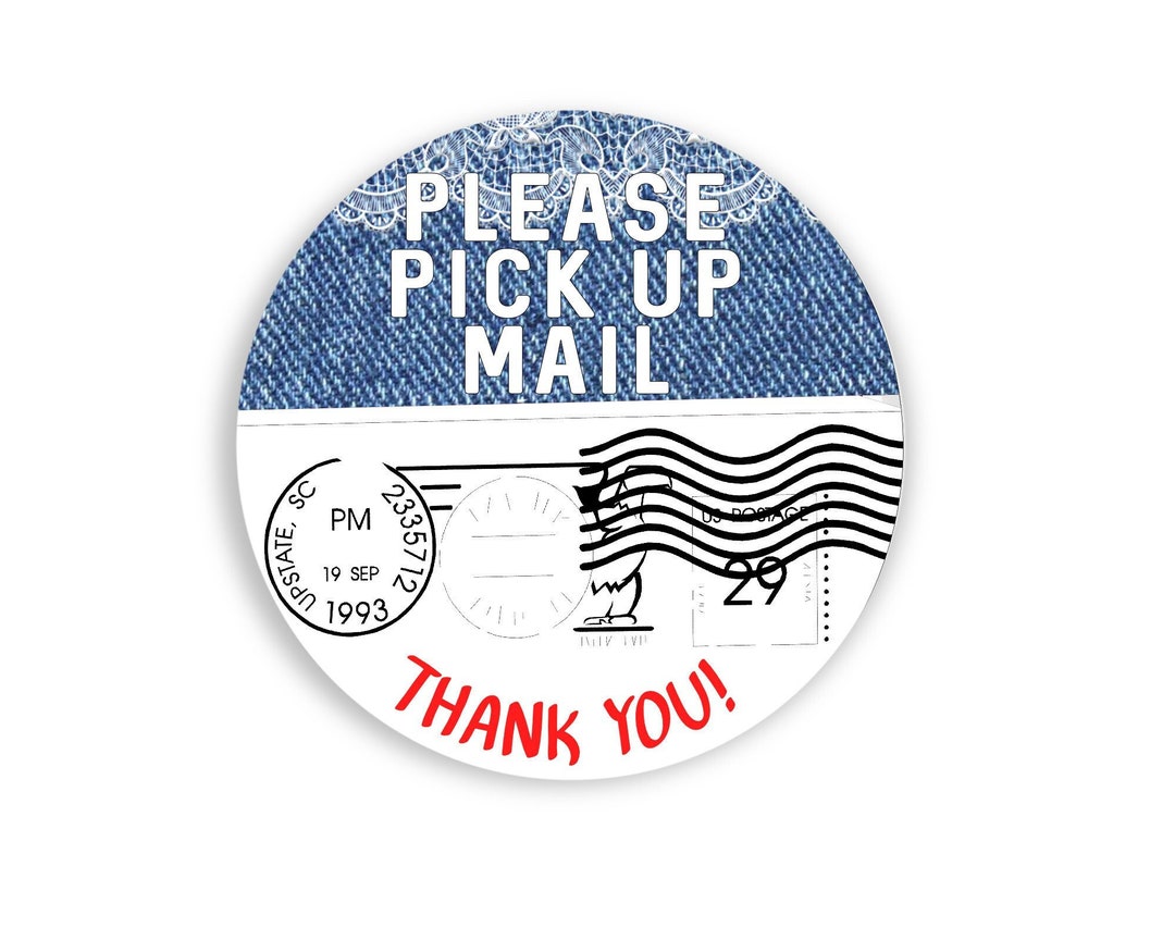 Please Pick up Mail Denim and Lace Outgoing Mail Alert Magnet - Etsy