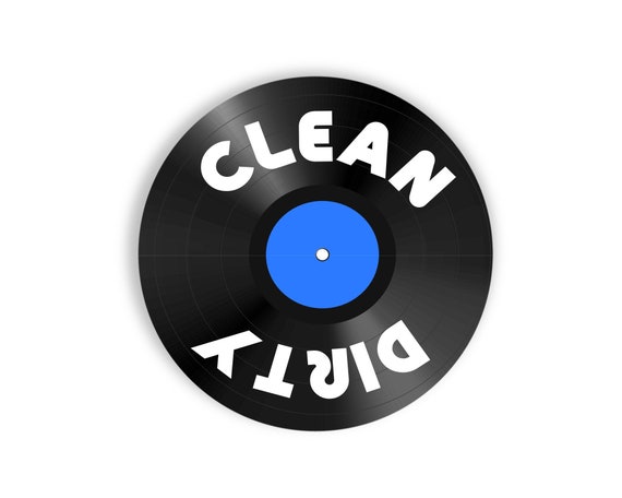 Vinyl Record LP Blue Label Retro Design Clean Dirty Dishwasher | Etsy