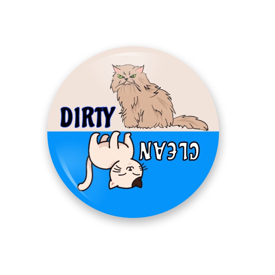 2.25" Angry Cat Cute Cat Clean Dirty Dishwasher Magnet - Etsy