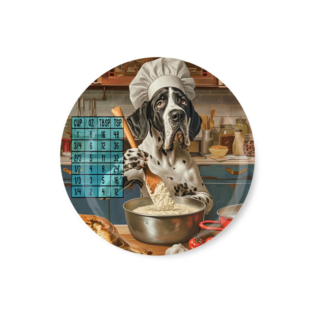 3.5" Adorable Great Dane Baker Fridge Magnet With Handy Measurement ...