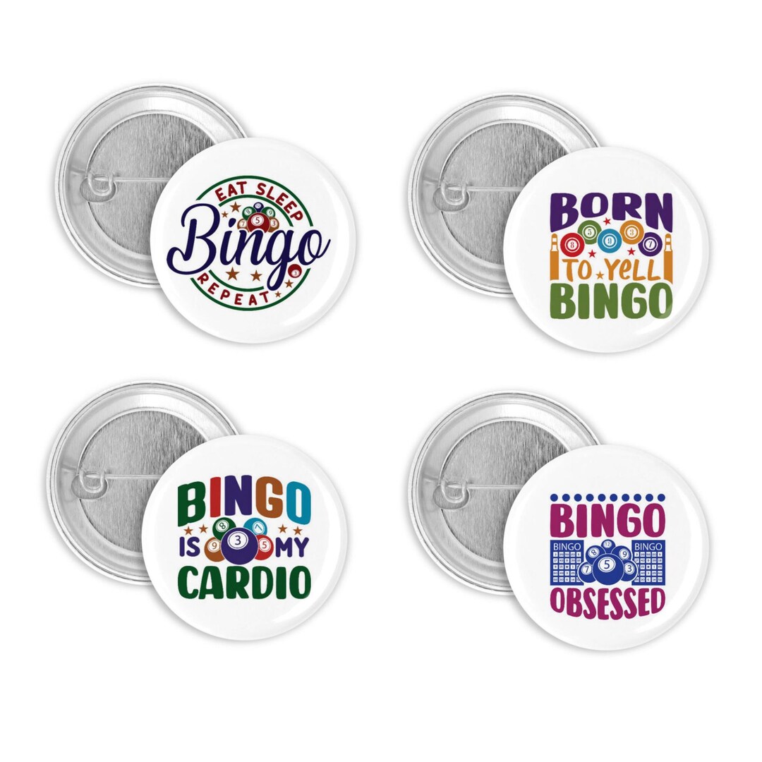 Bingo Lovers Funny 1.5" Pin Back Button Set of 4 - Etsy