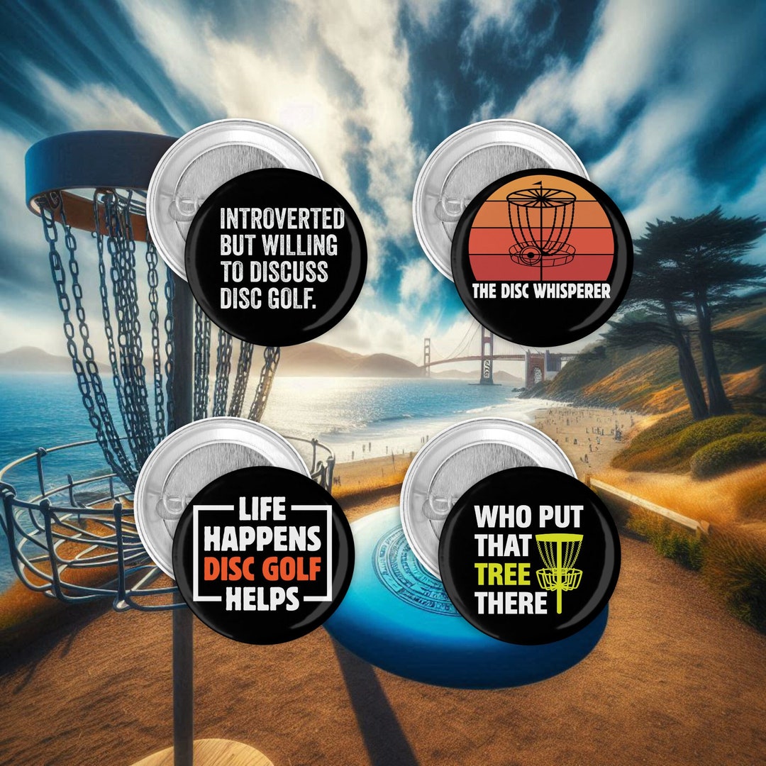 Four Funny Disc Golf Set Funny Quotes 4 Piece Pin Back Buttons Set 1.5 ...