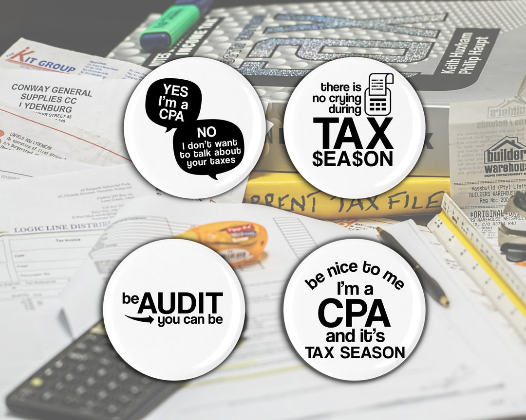 4 Piece Funny CPA Accountant Tax Season Pin Back Button Set - Etsy