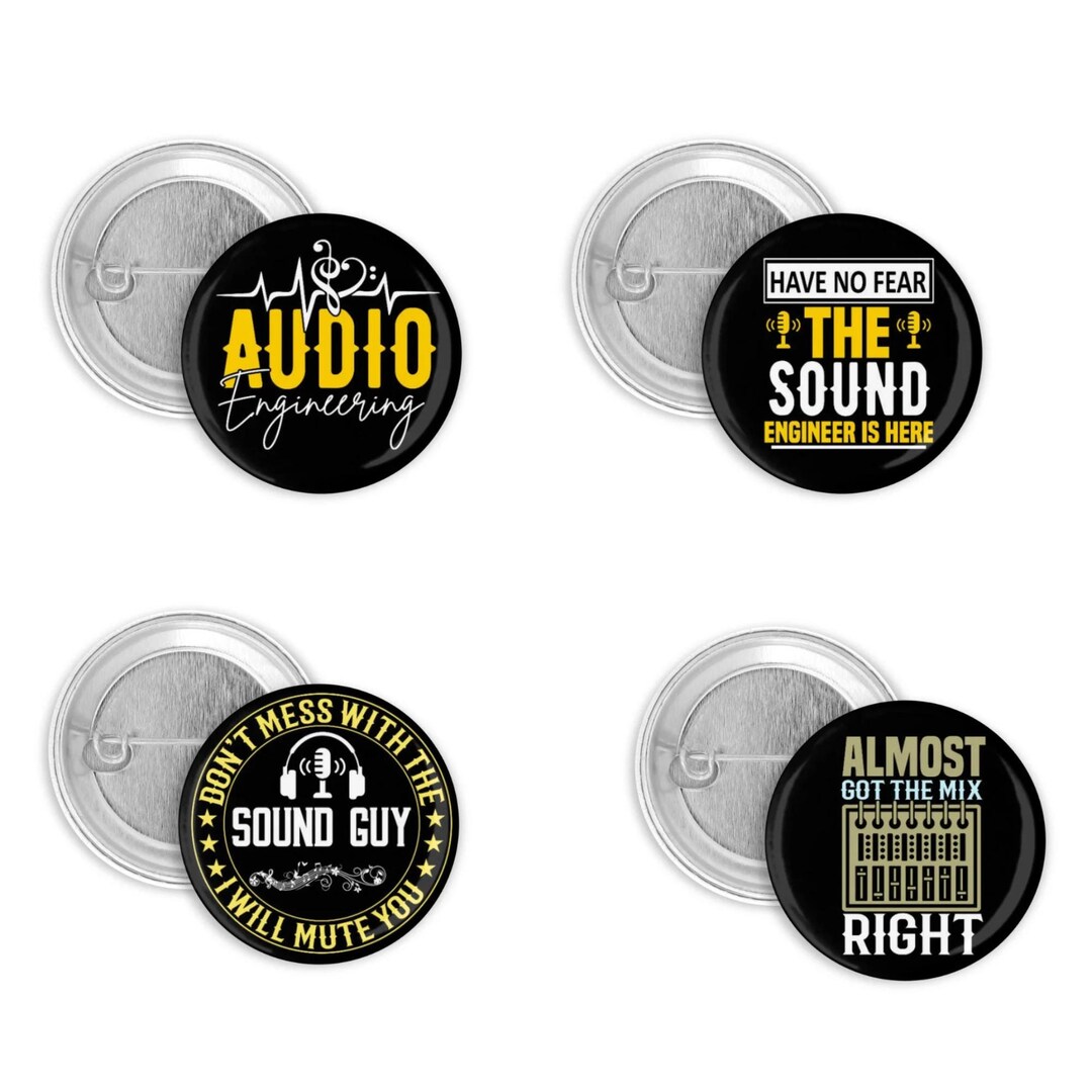 Audio Engineer Pin Back Button Set: Funny Sound Tech Gift - Etsy