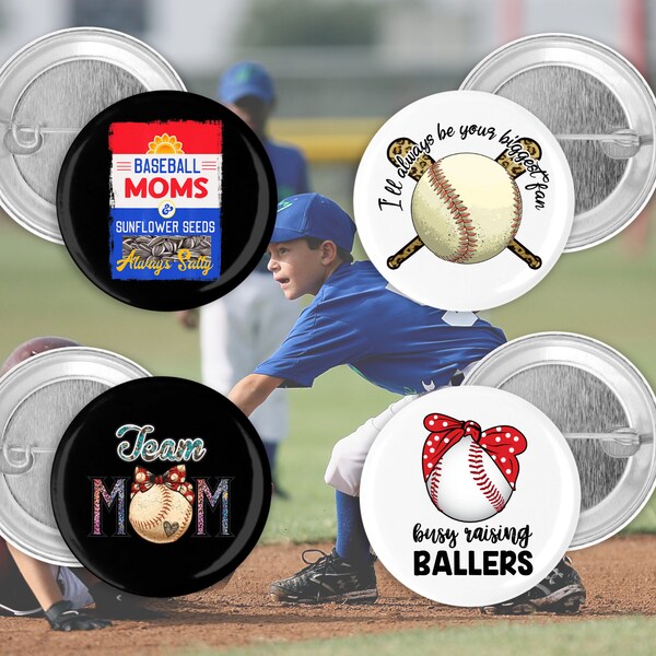 Softball Pin Back Buttons - Etsy