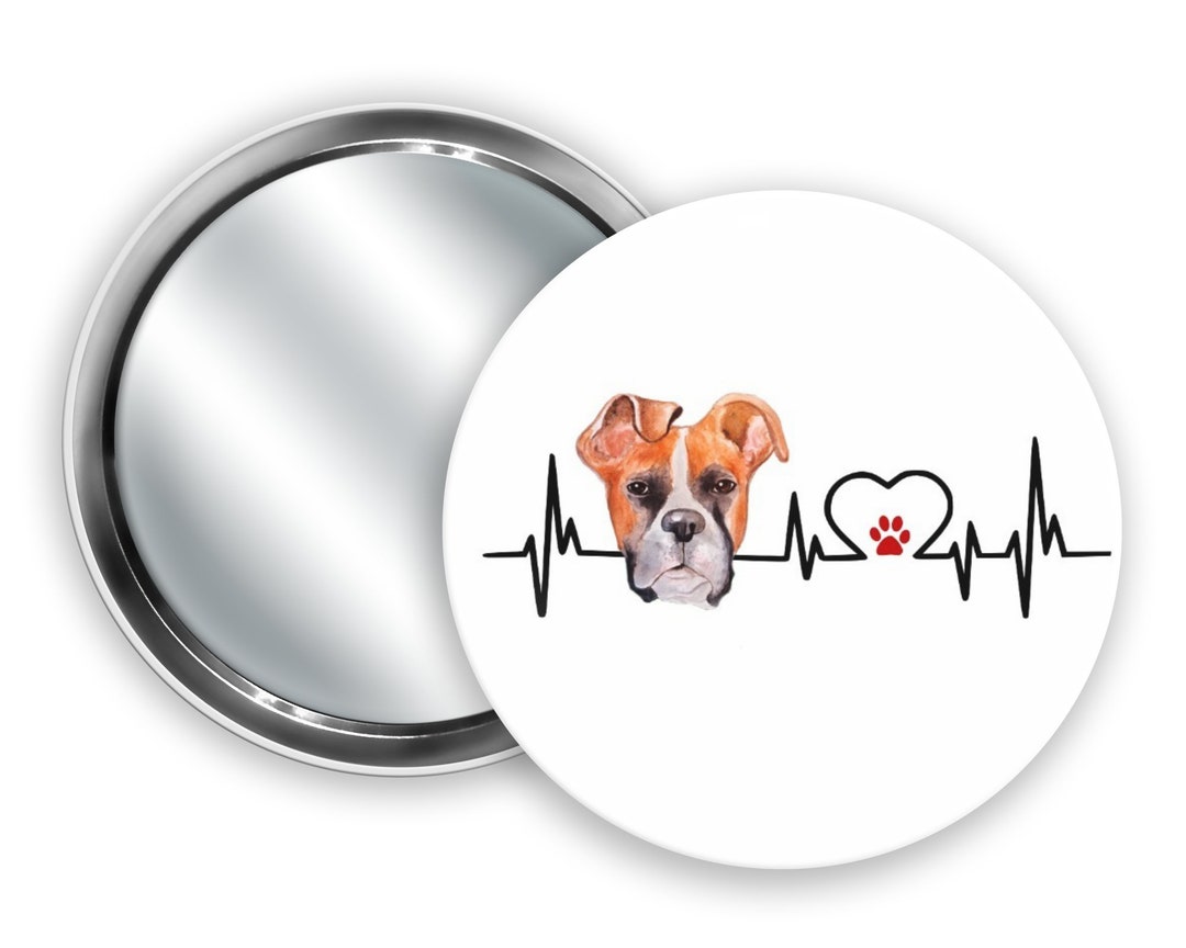 Boxer Dog Heartbeat EKG Heart Line With Tiny Paw in the Heart - Etsy