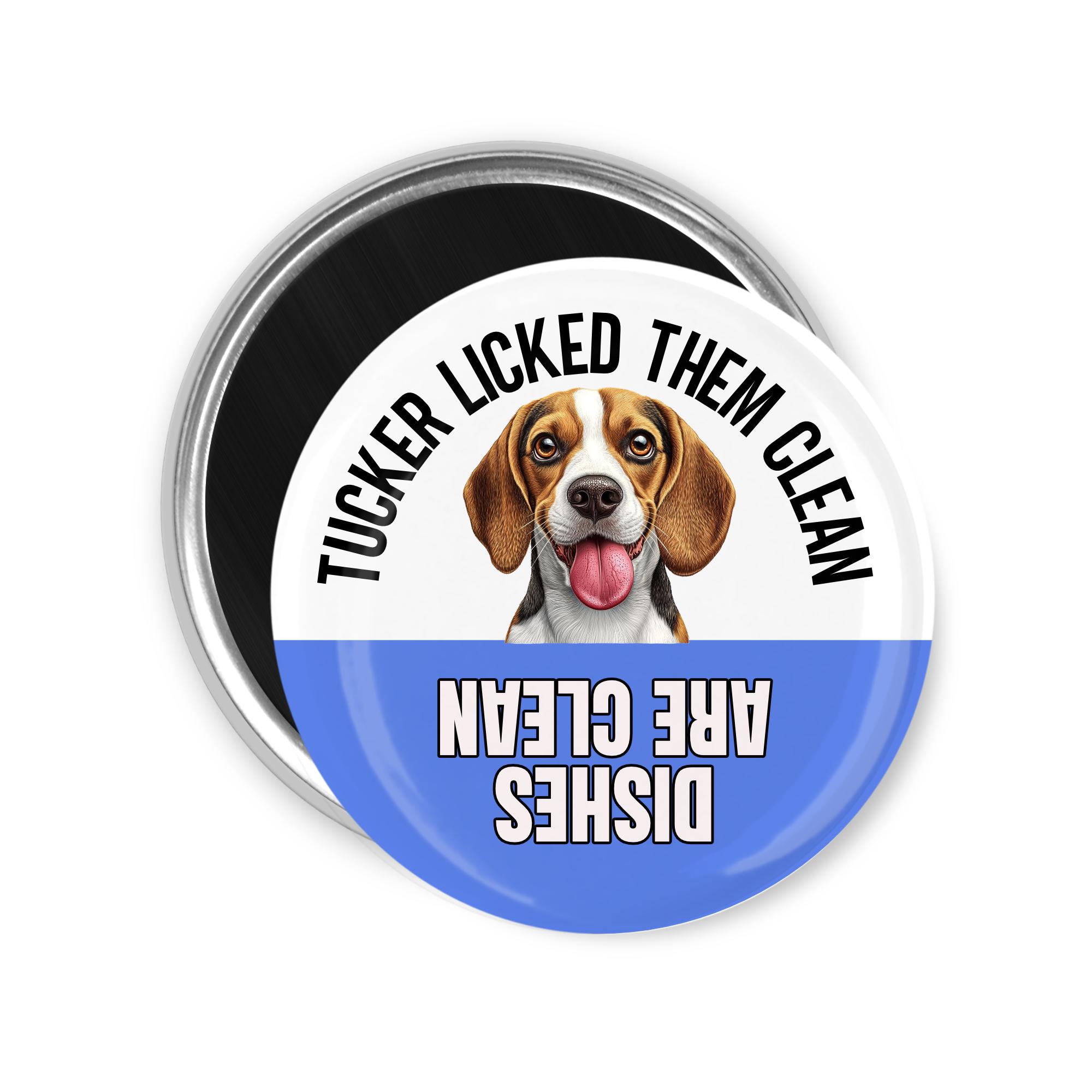 3.5" Funny Personalized Beagle Magnet - Dog Licked Them Clean - Etsy