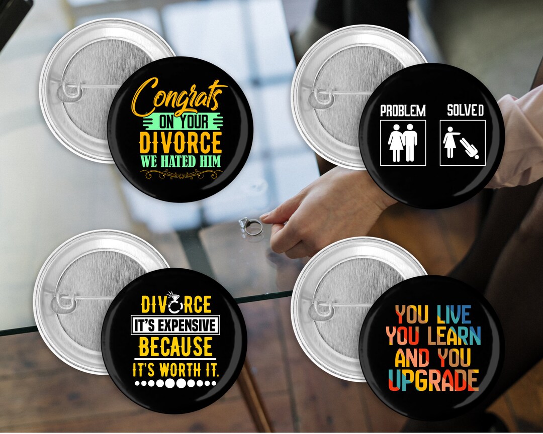 Funny Divorce Pin Back Button Set of 4 Pins 1.5 - Etsy