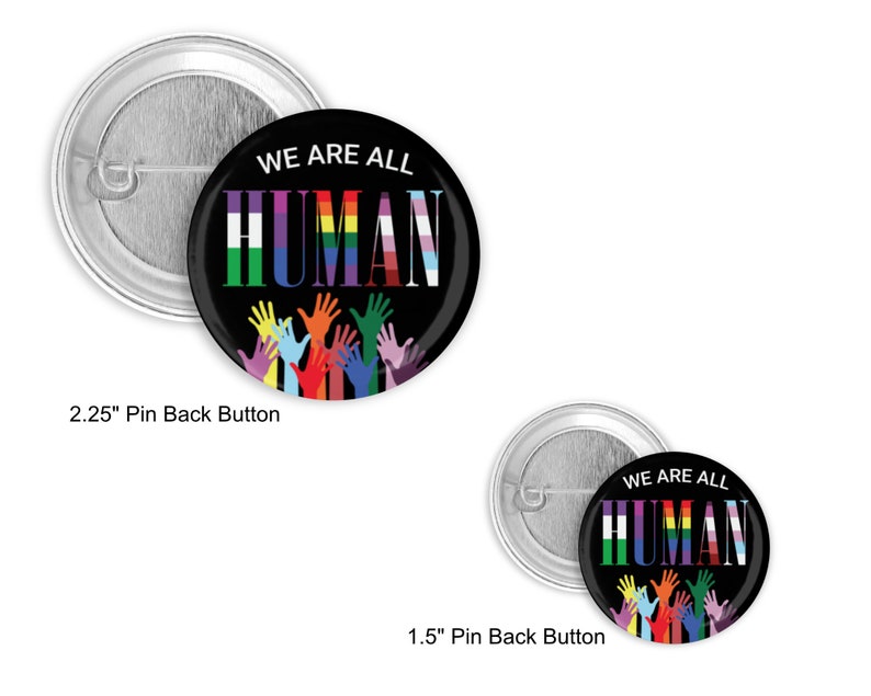 We Are All Human LGBTQ Ally Support Rainbow Retractable Badge | Etsy