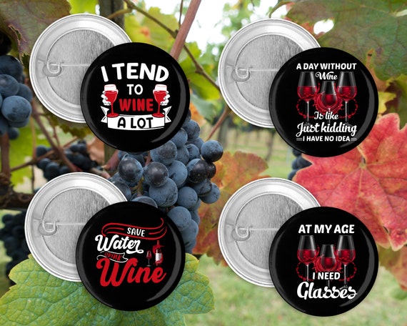Wine Button Pin