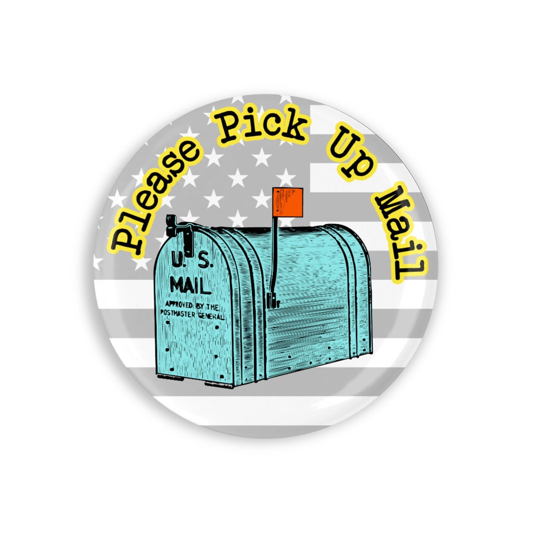 Please Pick up Mail American Flag Background Blue Mailbox Magnet - Etsy