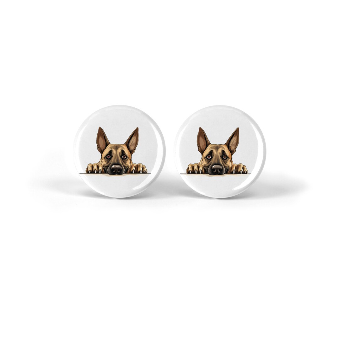 1 Cute Set of Peeking Belgian Malinois Post Back - Etsy