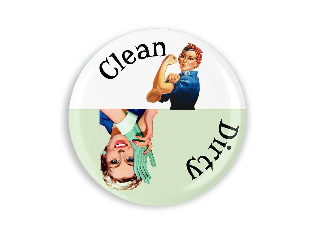 2.25 Rosie the Riveter Retro Housewife Clean Dirty Dishwasher Magnet - Etsy