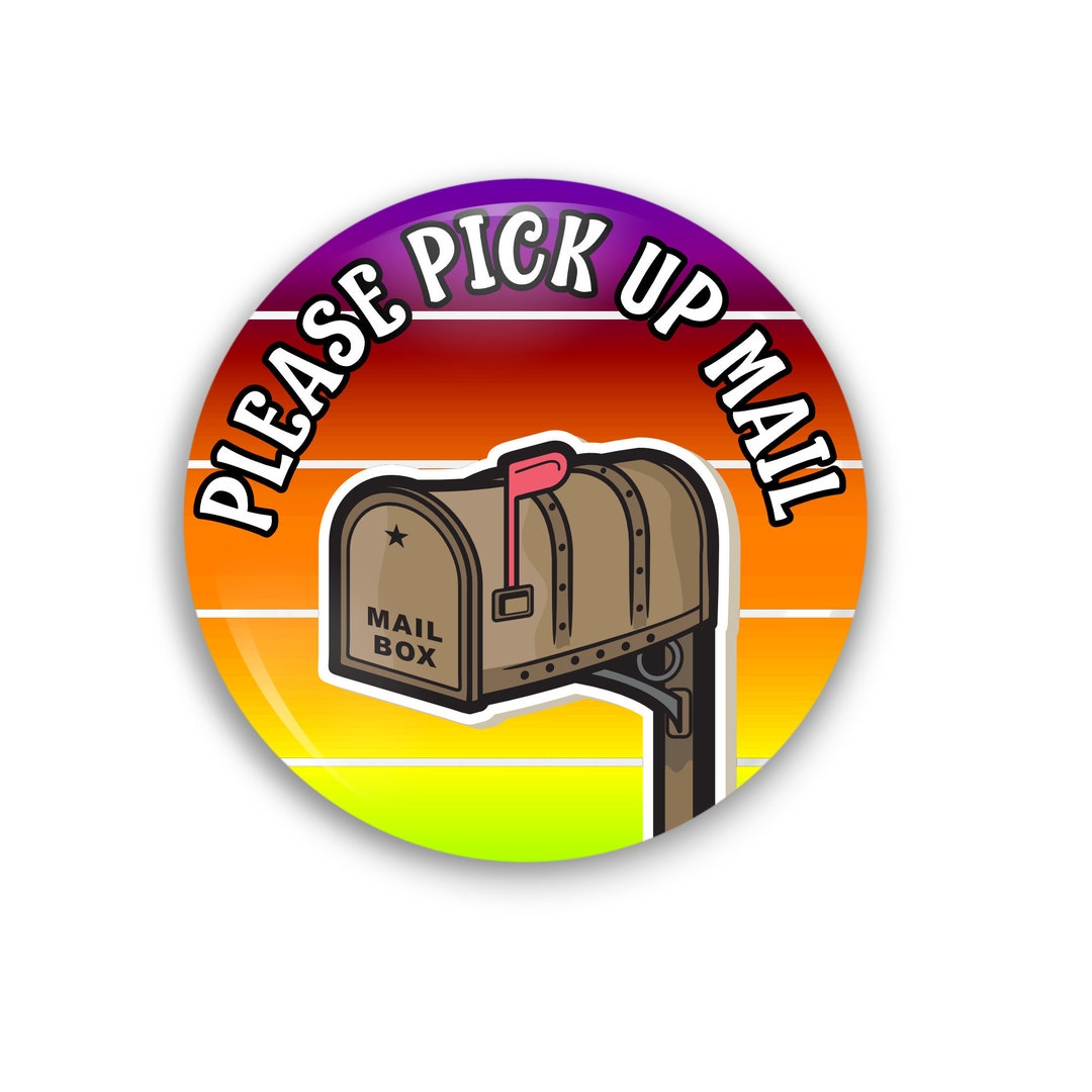 Multi Colored Gradient Retro Theme Please Pick up Mail Mailbox - Etsy