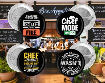 CHEF Aka Culinary Beast, Culinary Artist, Sous Chef Button, Chef Gift ...