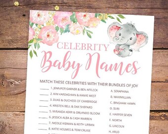 Baby Shower Games Celebrity Baby Names Game Pumpkin Baby - Etsy UK