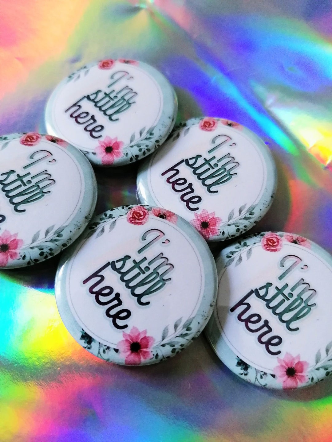 Self Care Button, Mental Health Depression Feel Good Pastel Flowers - Etsy