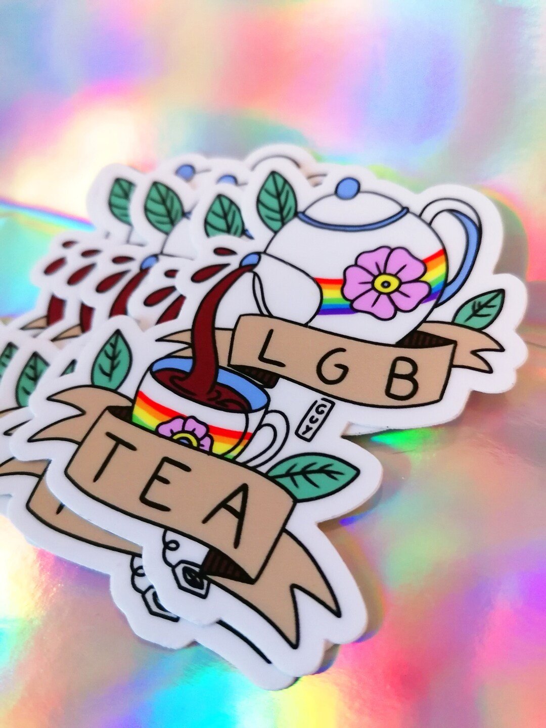 Lgb-tea Sticker, Lgbt Gay Pride Sticker - Etsy