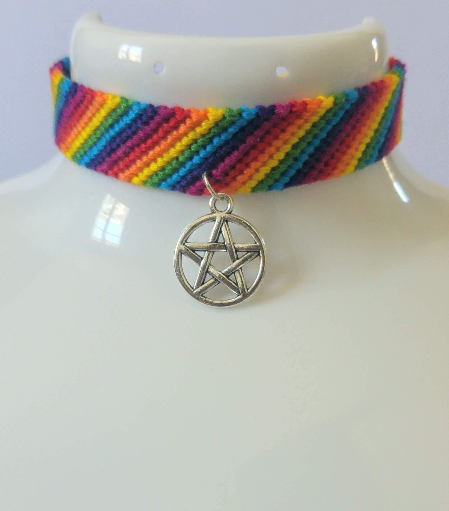 LGBT Pride Witch Rainbow Choker Lgbtq Pentacle Queer Goth | Etsy