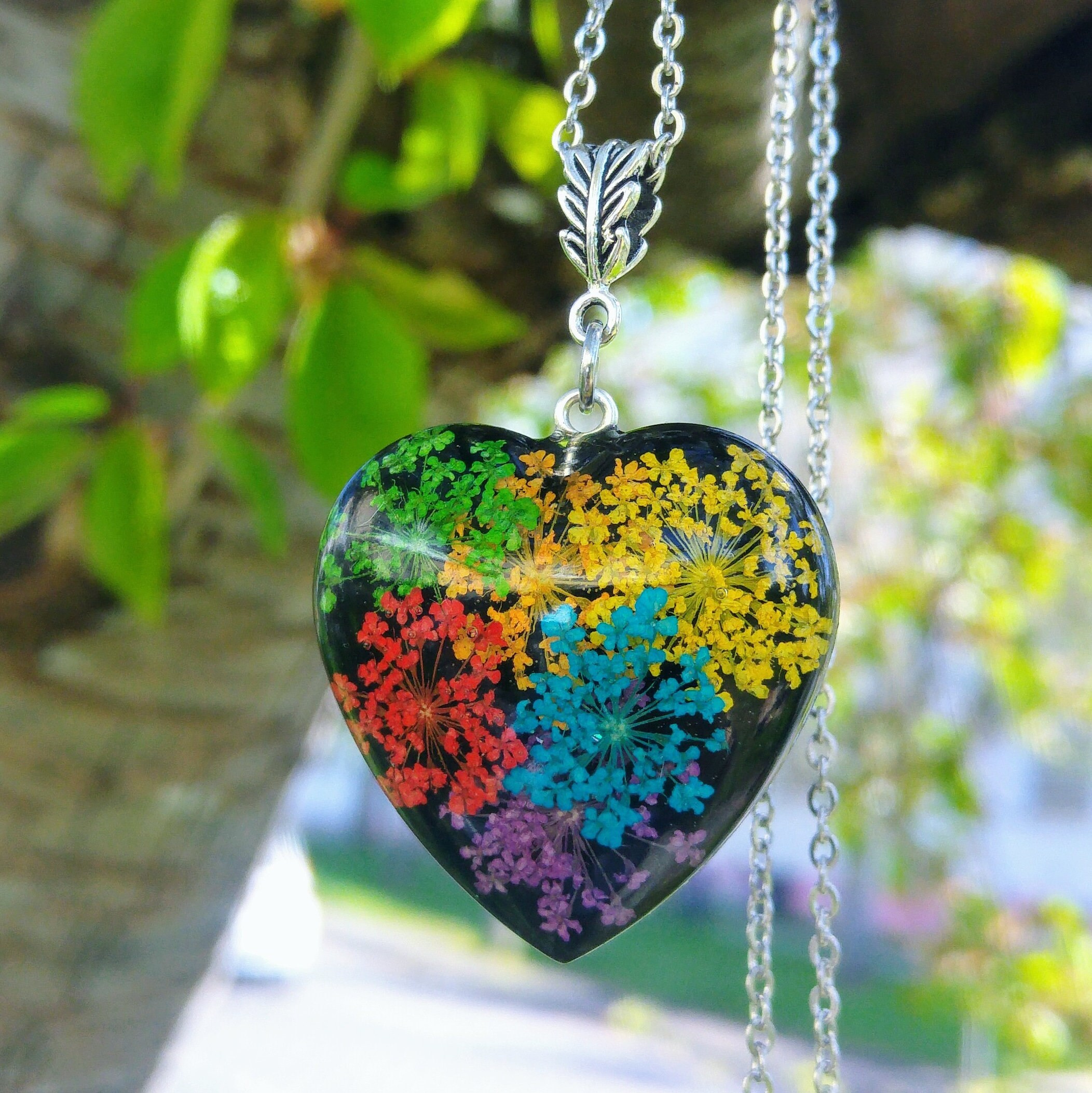 Lgbt Flower Pendant Rainbow Flowers Resin Flowers Pride - Etsy