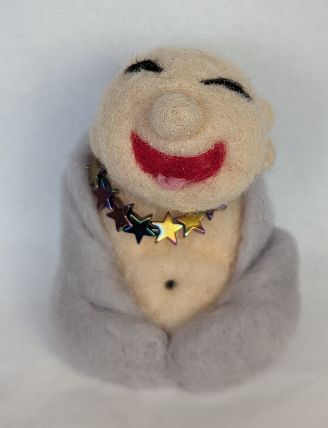 NEWLY IMPROVED A 3.5 Inch Tabletop Needle Felt Laughing Buddha in a ...