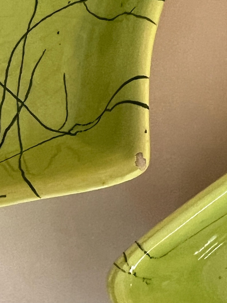 1950s Sylvan California Pottery Relish Tray: Chartreuse Spaghetti ...