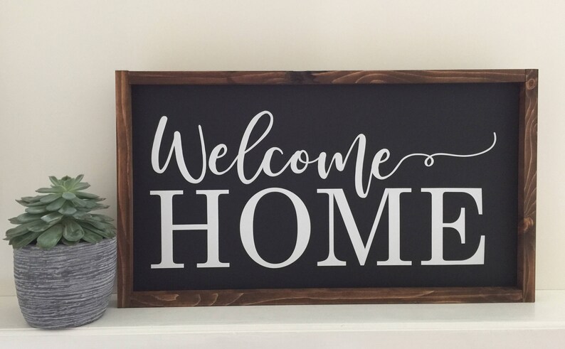 Welcome Home Handcrafted Wood Sign|farmhouse Sign|gallery Wall Wood ...