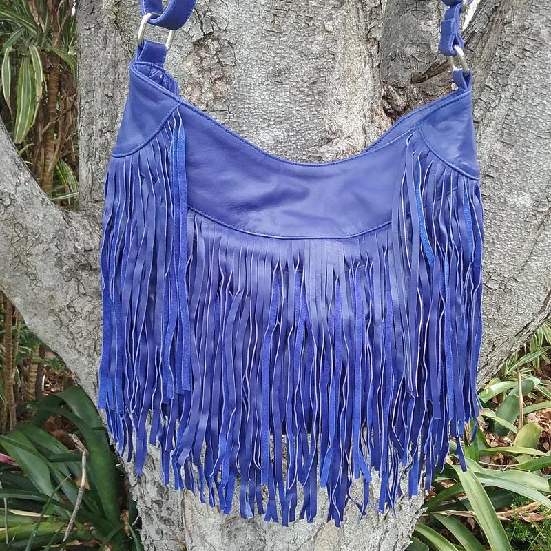 Purple Leather Bag - Etsy