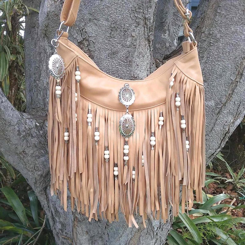 Leather Fringe Handbag - Etsy