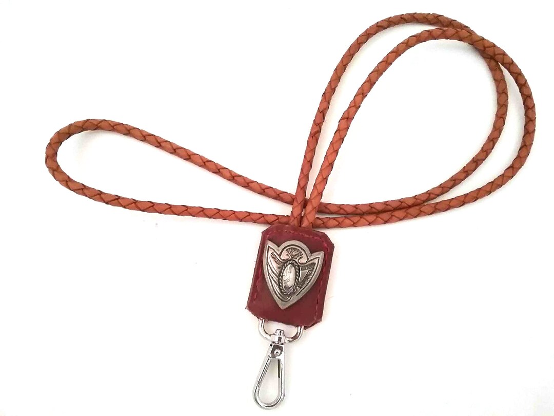 Brown Leather Lanyard, Rustic Braided Neck Lanyards, Australian ...