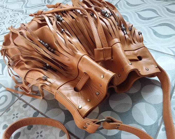 Tan Genuine Soft Leather Drawstring Pouch Bag Crossbody - Etsy Australia