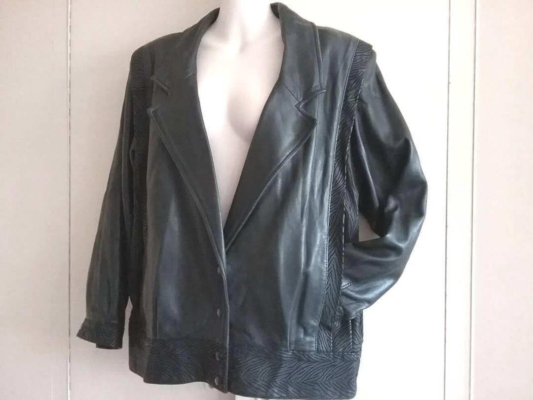 Ladies 80s Classic Oversize Blazer Bomber Leather Coat, Adult Oversize ...