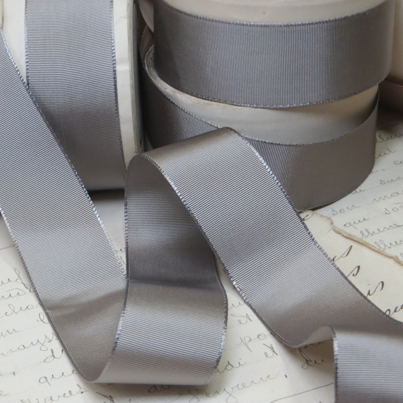 10y Roll WOVEN EDGE Gray GROSGRAIN Ribbon Tag: All Rayon Pink - Etsy