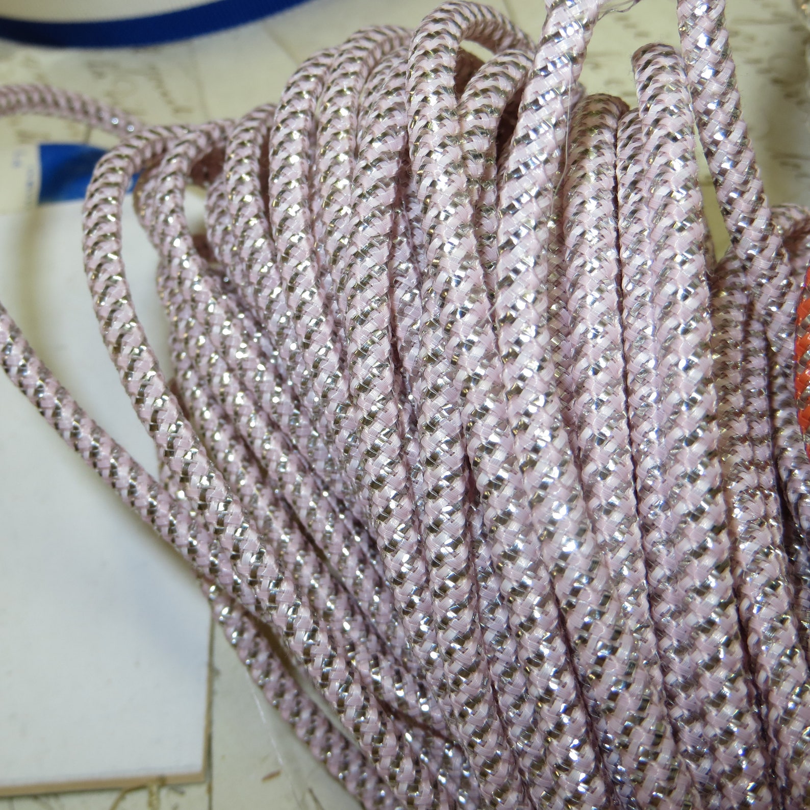 1y DUSTY BLUE TUBING Millinery Straw Piping Ribbon Vintage | Etsy