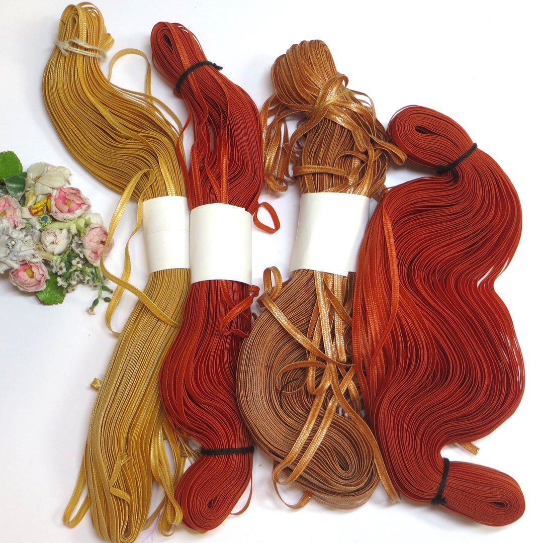 1 Hank YOU PICK COLOR Vintage Millinery Straw Tag: Rust Golden Honey ...