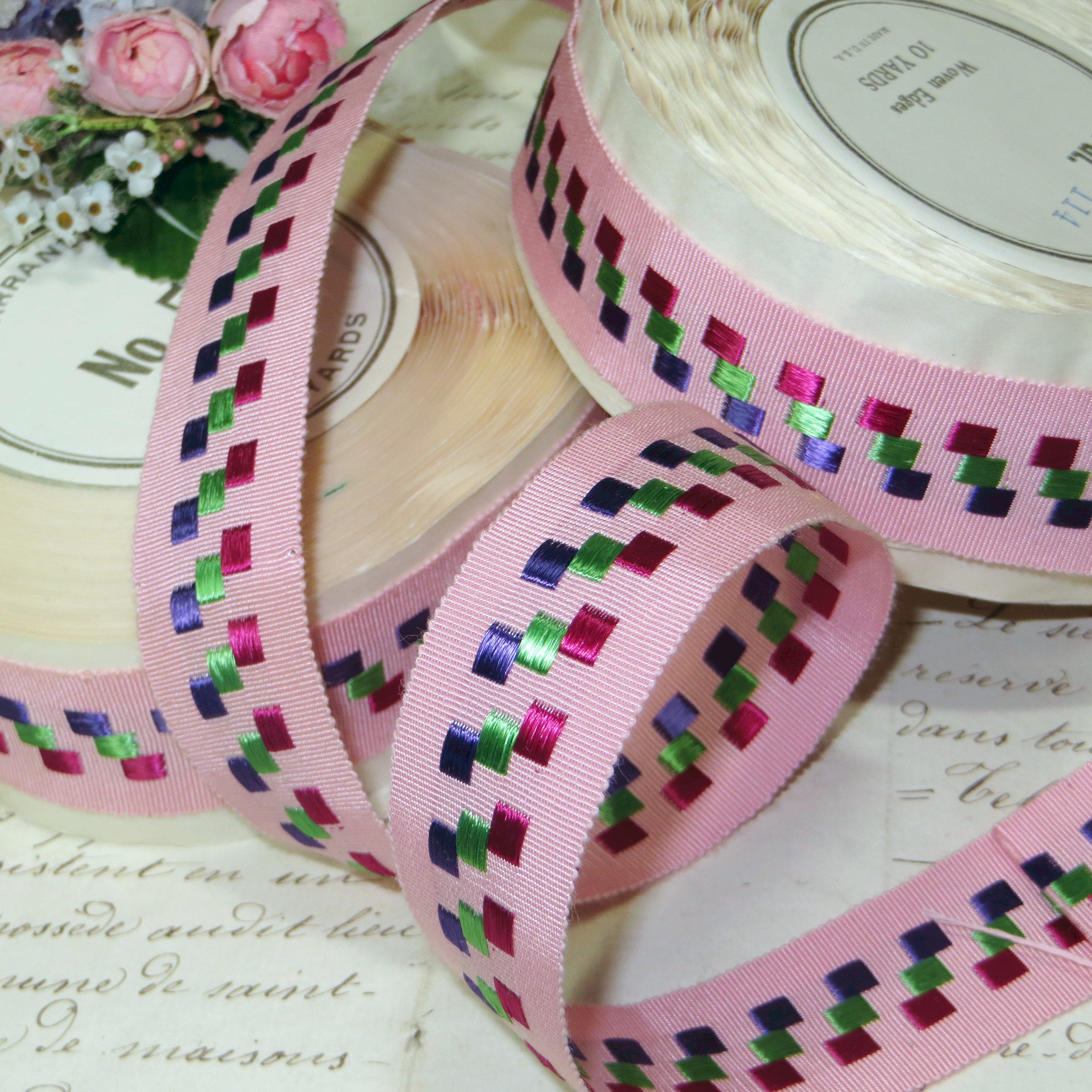 1y BLACK CHECK GROSGRAIN 1 Ribbon Straight Edge Trim - Etsy