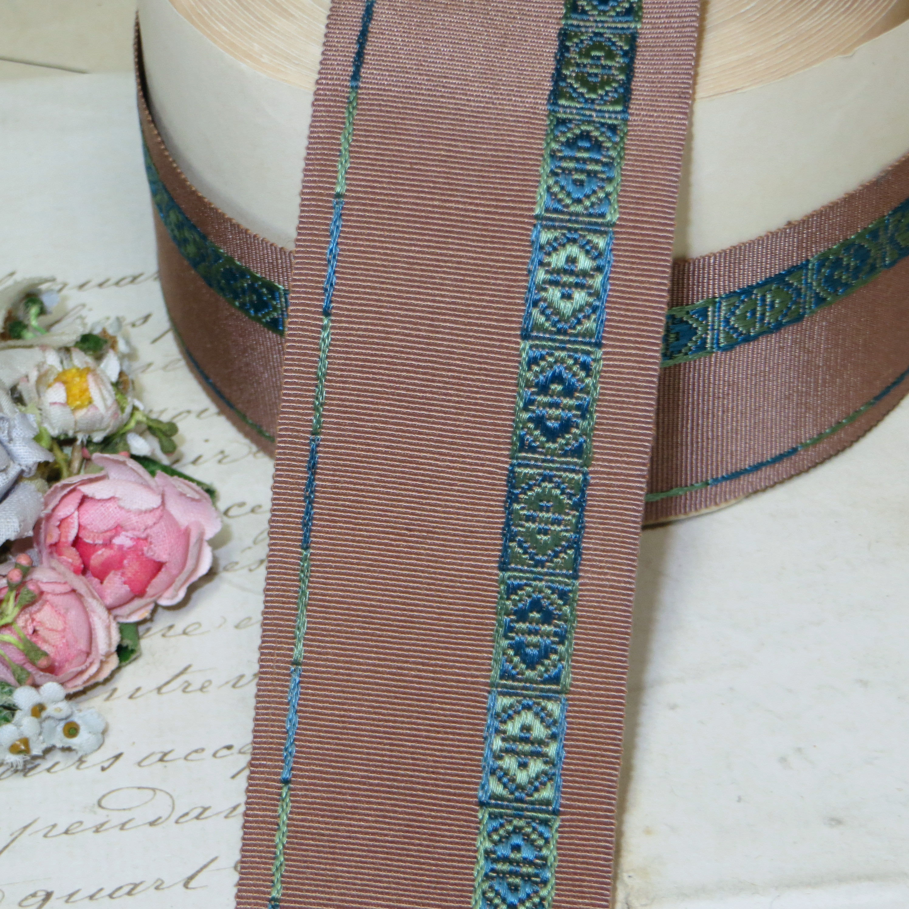 1y BROWN CORAL RUST Grosgrain 1 5/8 Vintage Antique - Etsy