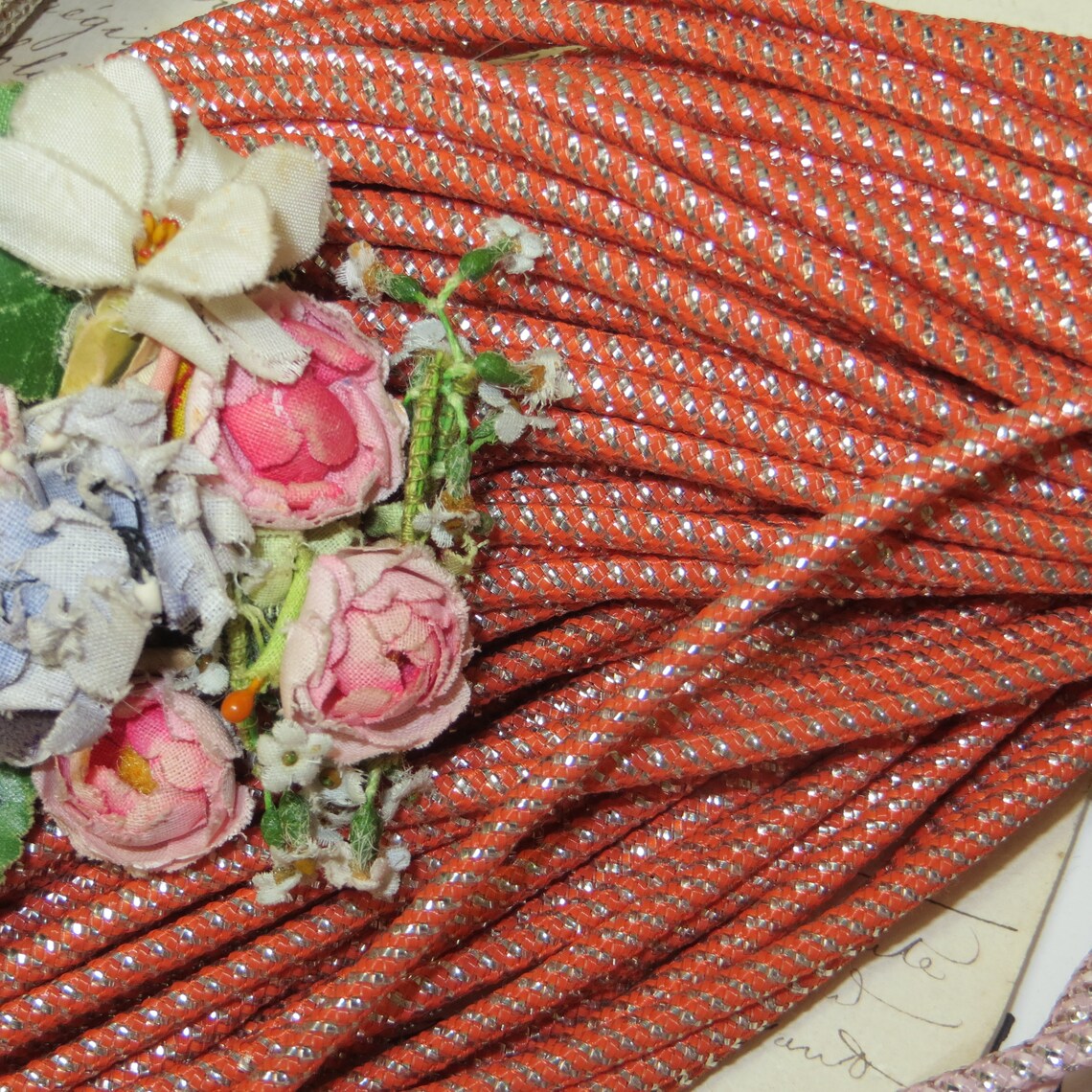 1y DUSTY BLUE TUBING Millinery Straw Piping Ribbon Vintage | Etsy