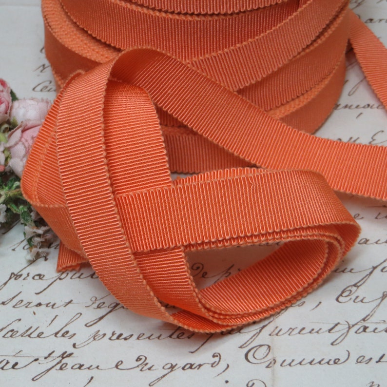 10y Roll 5/8 LIGHT ORANGE COTTON rAYON GrosGrain Ribbon | Etsy