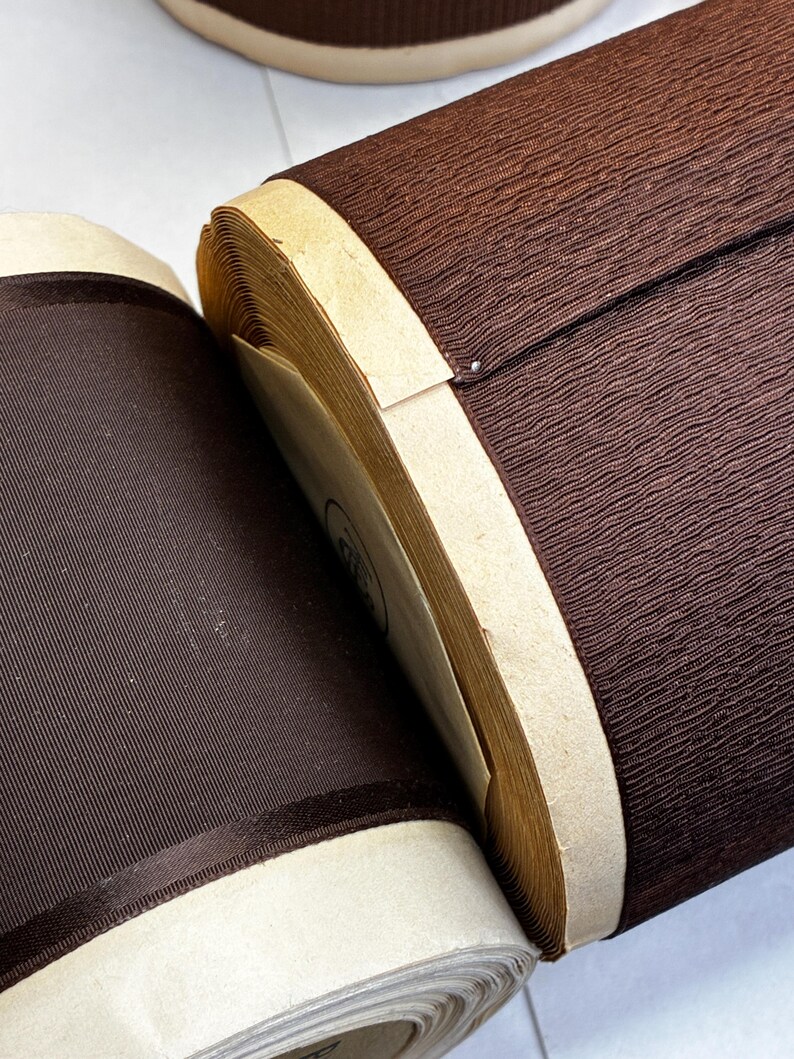 6 Rolls Lot FANCY BROWN TEXTURE Grosgrain Petersham Ribbons Tags: Hat ...