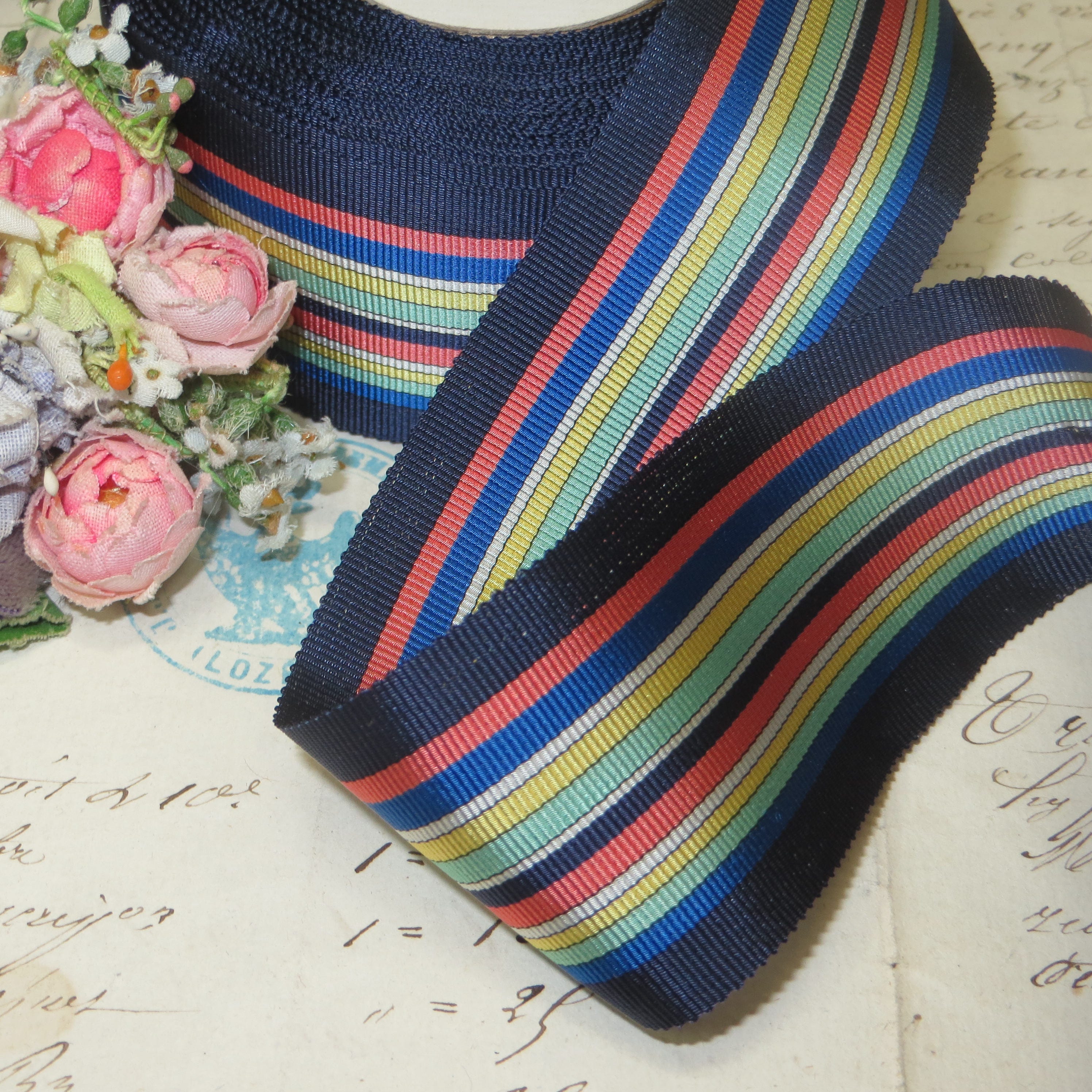 1y MAROON WINE TAFFETA 1.5 PinStripe Grosgrain Ribbon | Etsy