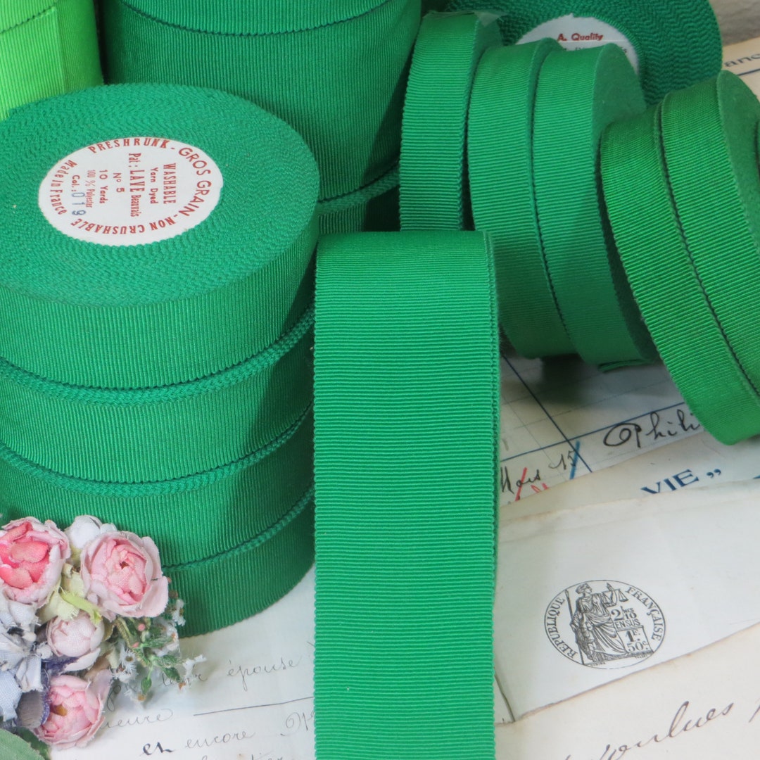10y Roll 2" KELLEY GREEN PETERSHAM Ribbon Tag: Cotton Rayo Grosgrain ...