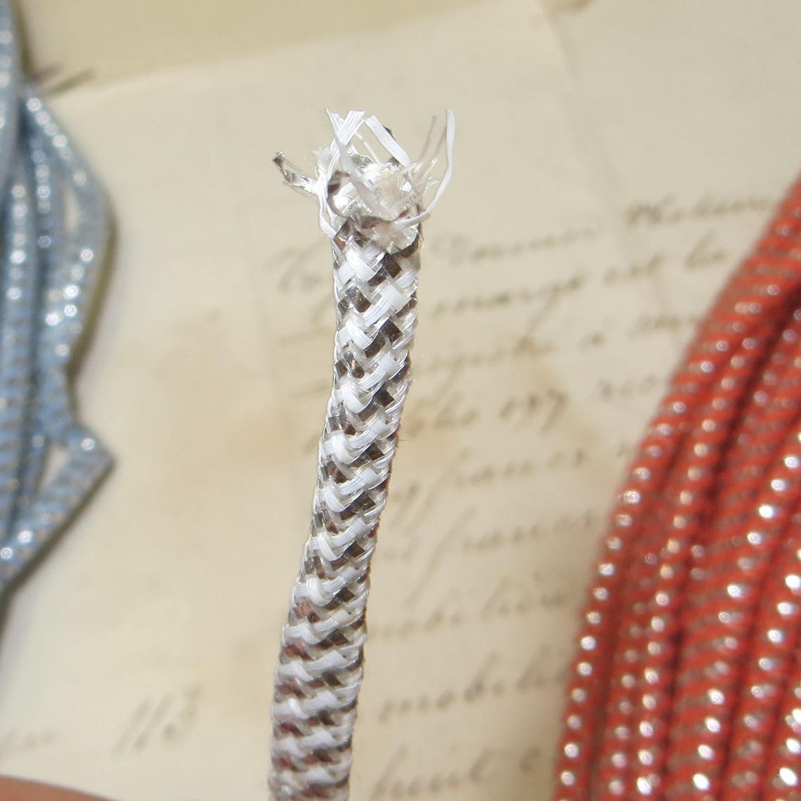 1y DUSTY BLUE TUBING Millinery Straw Piping Ribbon Vintage | Etsy