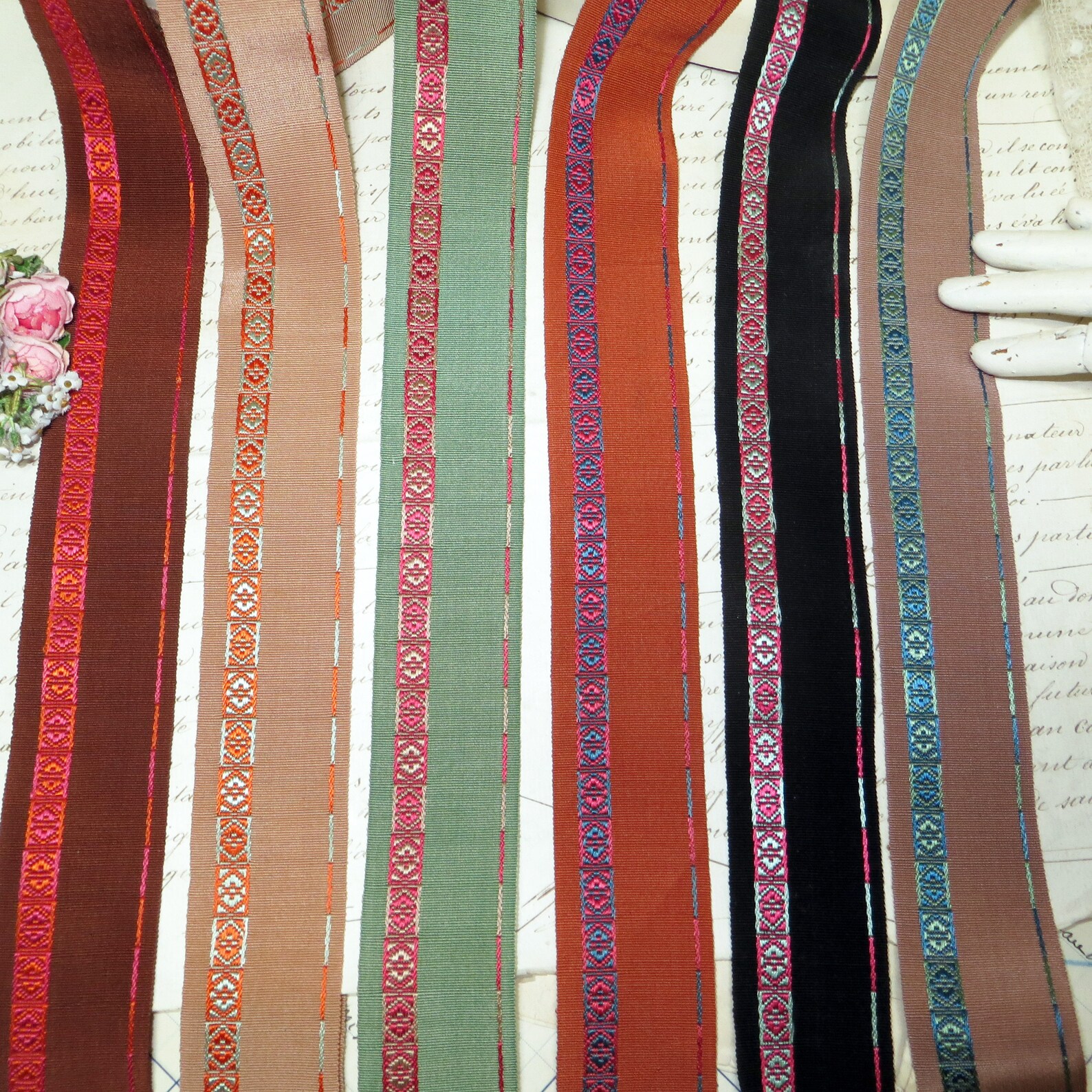 1y BROWN CORAL RUST Grosgrain 1 5/8 Vintage Antique - Etsy