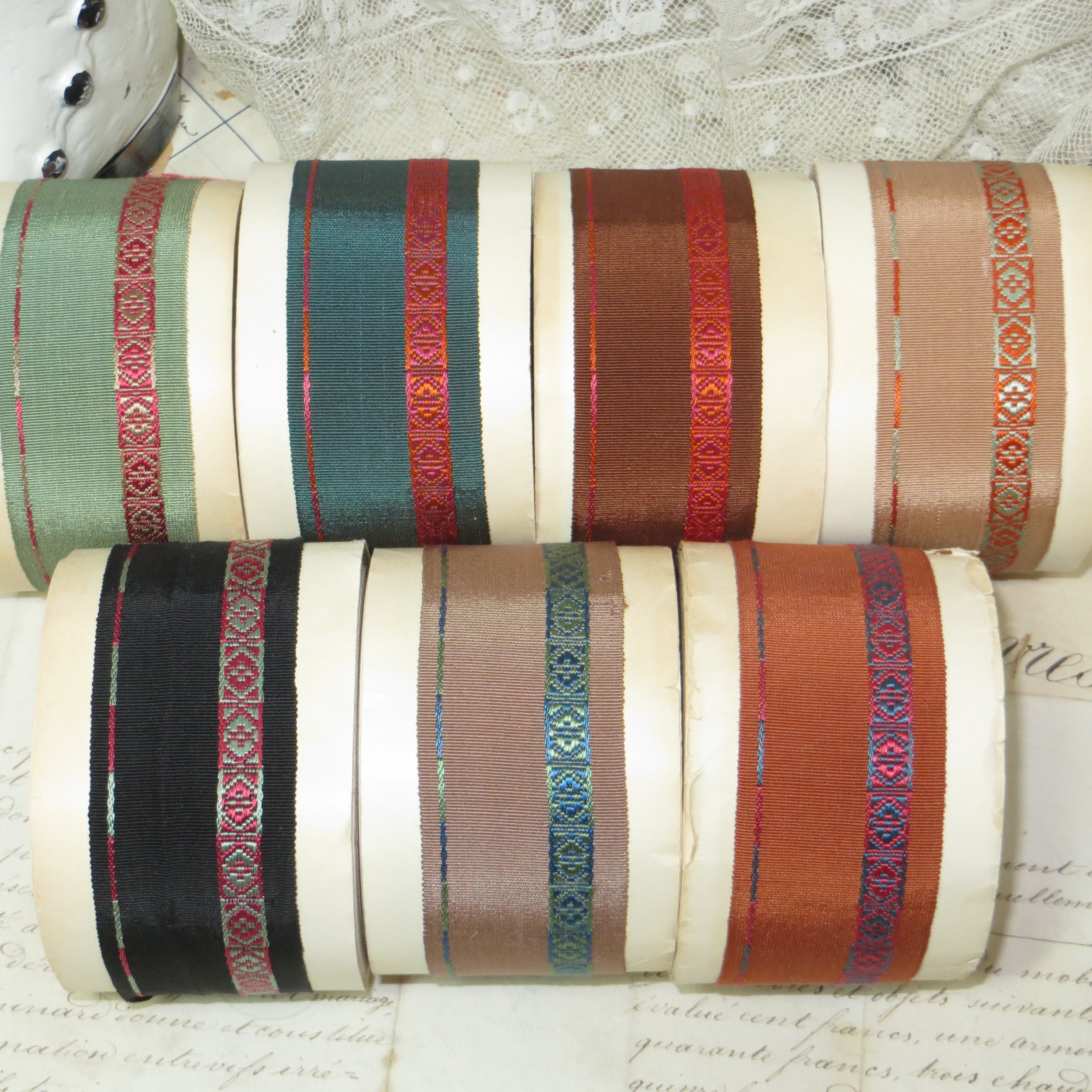 1y BROWN CORAL RUST Grosgrain 1 5/8 Vintage Antique - Etsy