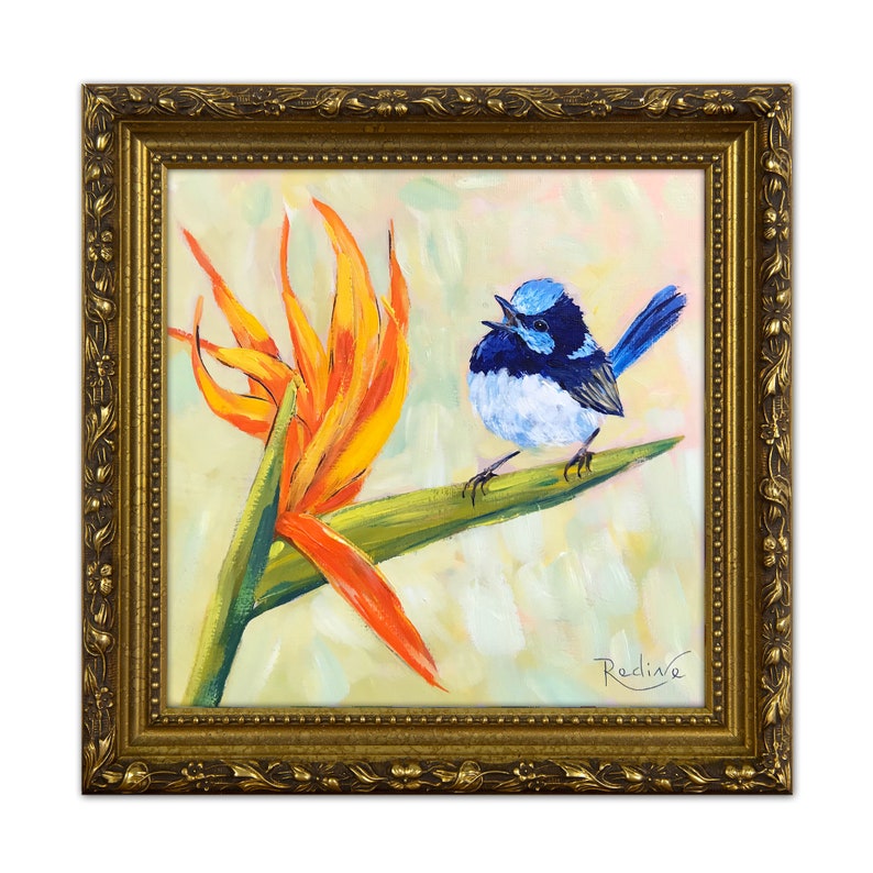 Superb Fairy Wren Original Painting by Irina Redine, Australian Nature ...