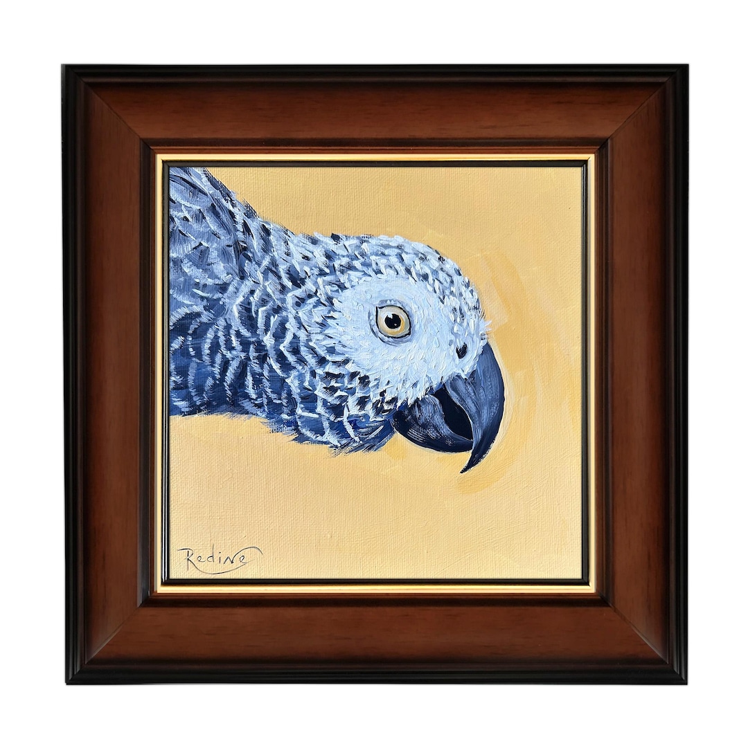 Grey Parrot Portrait Original One of a Kind Painting by Irina Redine ...
