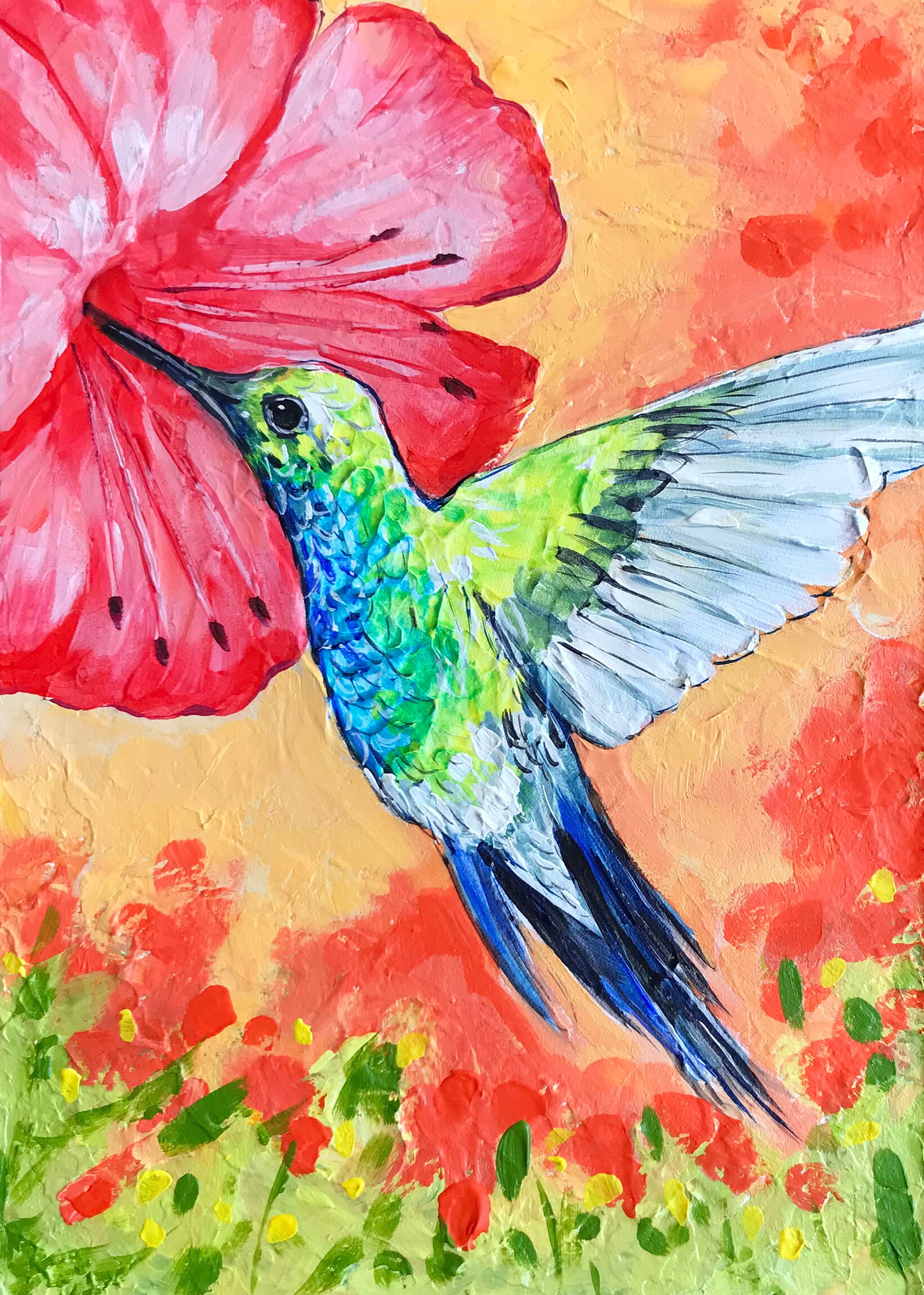 Simple Hummingbird Painting