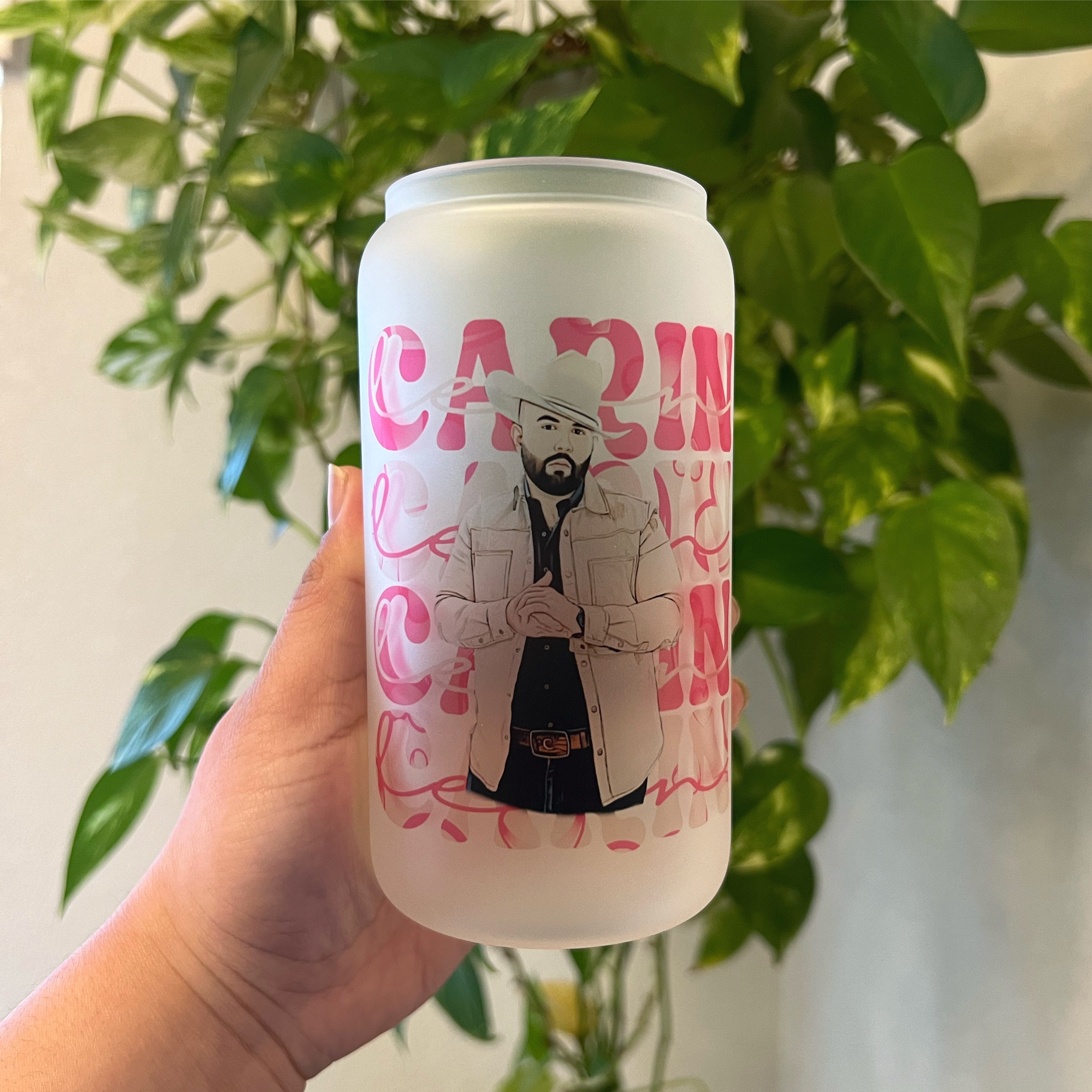 Carin Leon Glass Can Cup, Carin Leon Sublimation Cup - Etsy